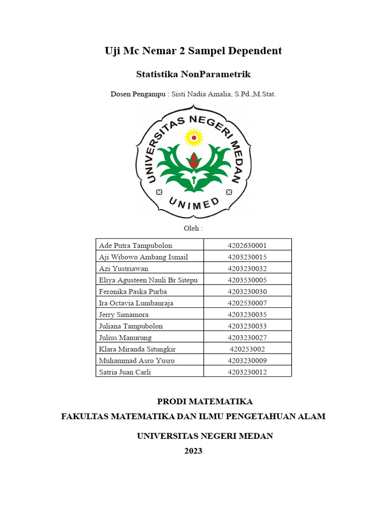 Uji MC Nemar 2 Sampel Dependent | PDF