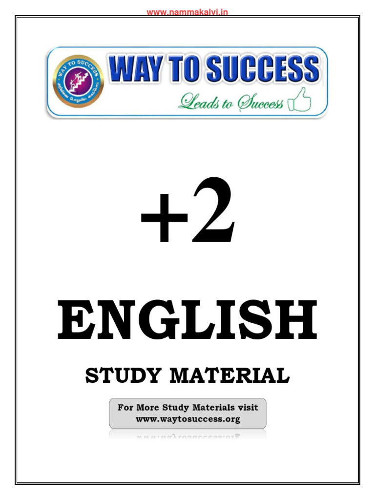 Namma Kalvi 12th English Unit 1 Way To Success Guide | PDF