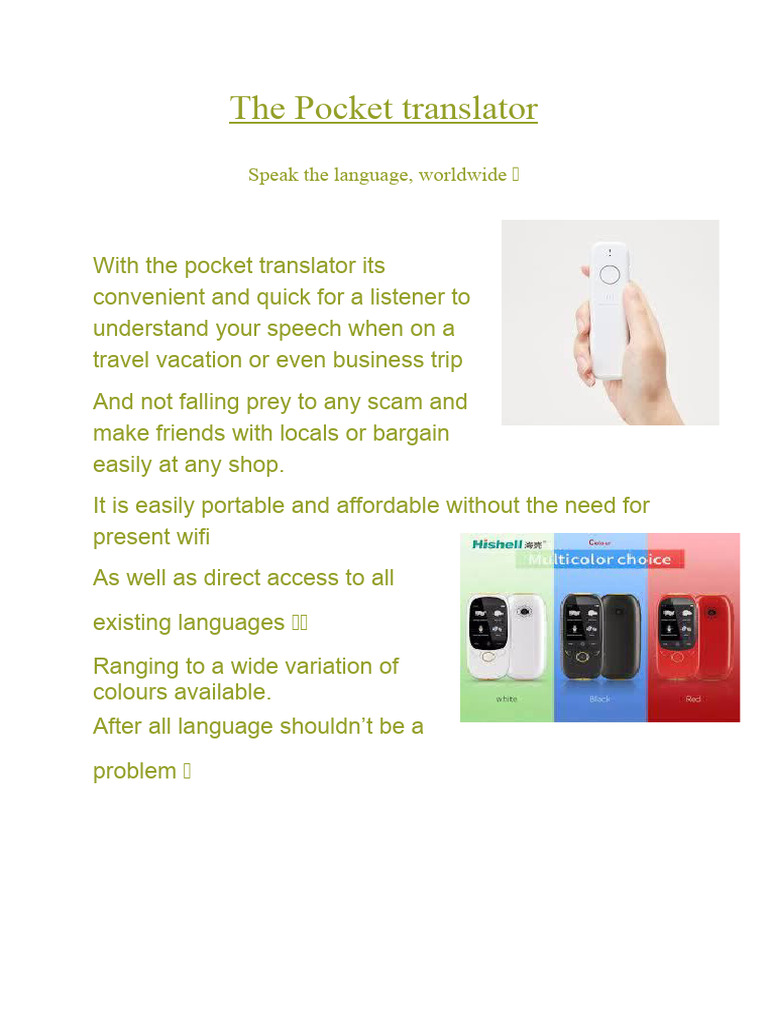The Pocket Translator | PDF