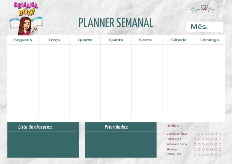 Template Planner Semanal | PDF