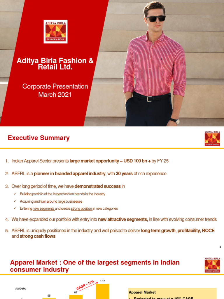 ABFRL Corporate Presentation March 21 | PDF | Economies | Retailing