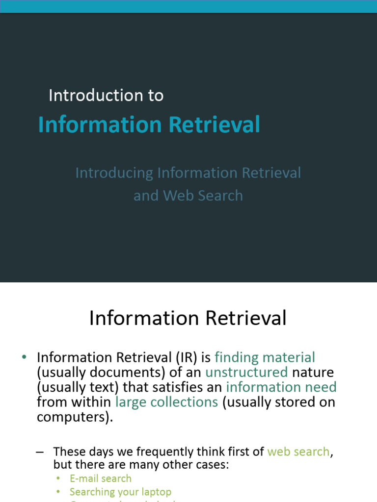 Lec 1 IR | PDF | Search Engine Indexing | Information Retrieval