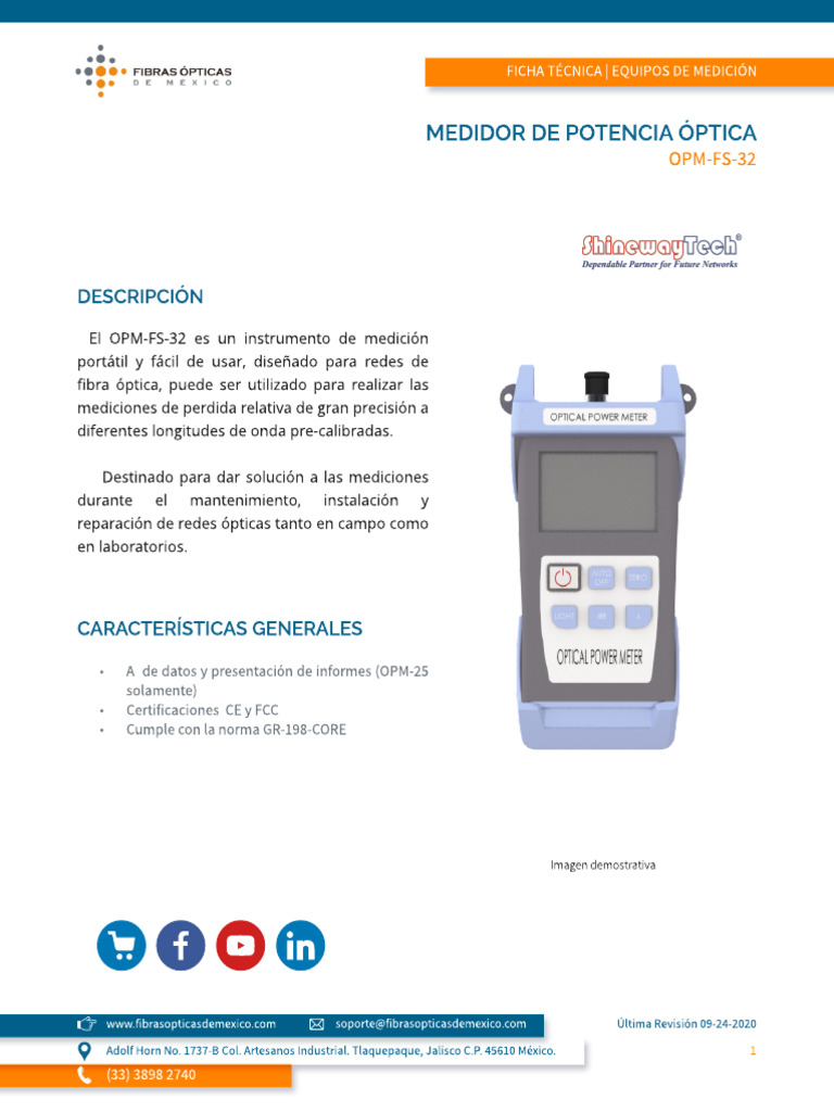 Medidor de Potencia Óptica OPM-FS-32 | PDF