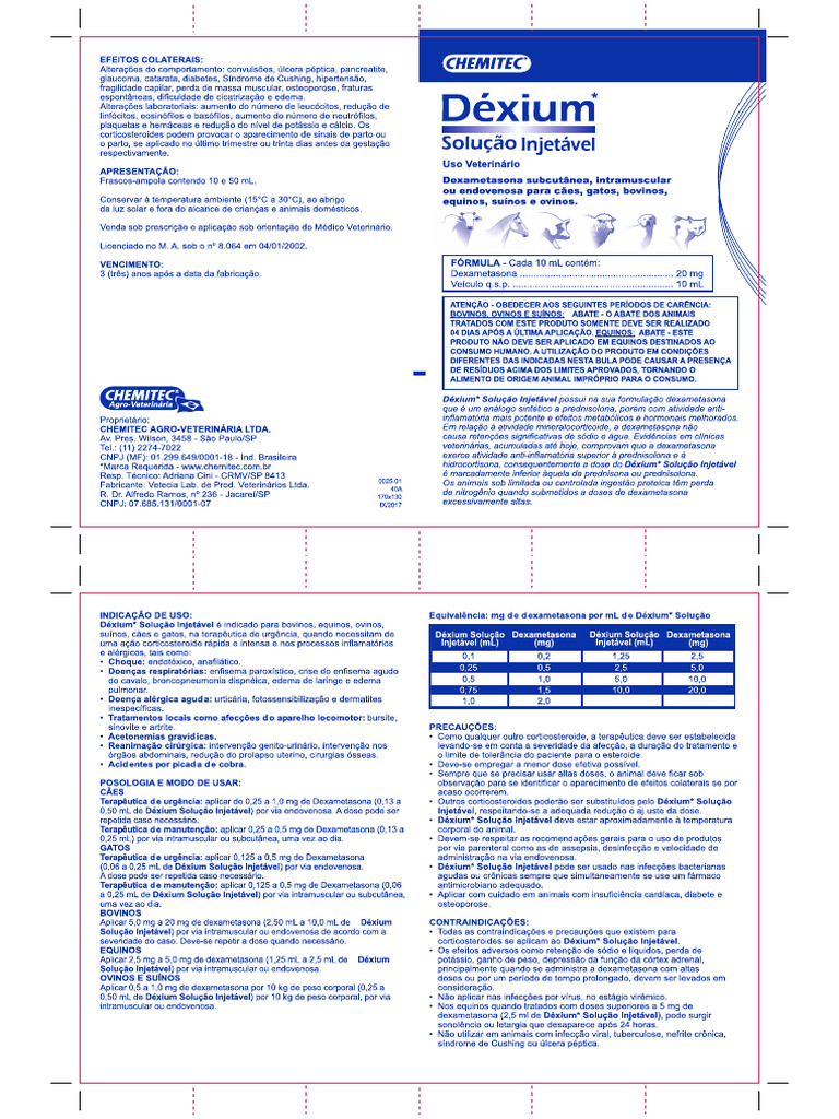 Bula Dexium 10ml Chemitec | PDF