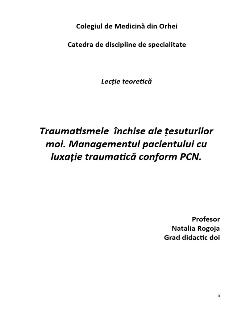 Sindr. Compr. Înd. Șocul Traum. L Uxația | PDF
