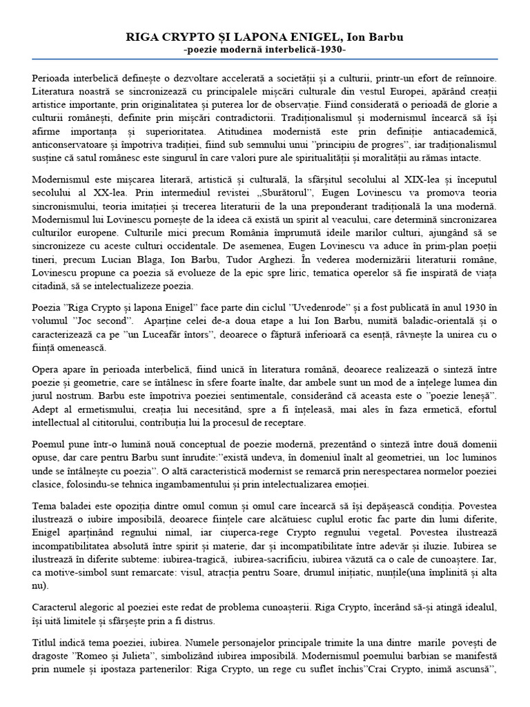 Riga Crypto Și Lapona Enigel | PDF