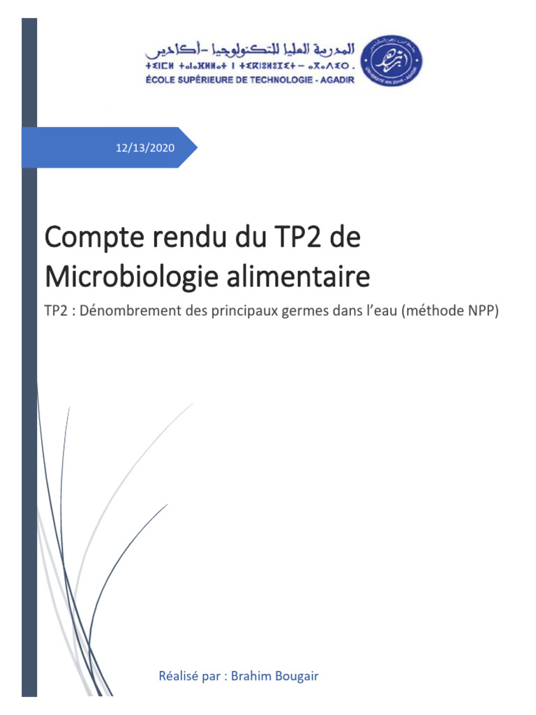 Microbiologie Alimentaire TP2 | PDF