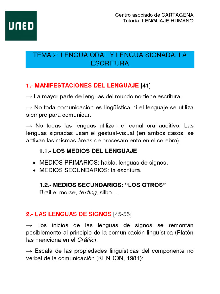 TEMA 2 (LENG. ORAL, SIGN., ESCRITURA) | PDF | Escritura | Alfabeto