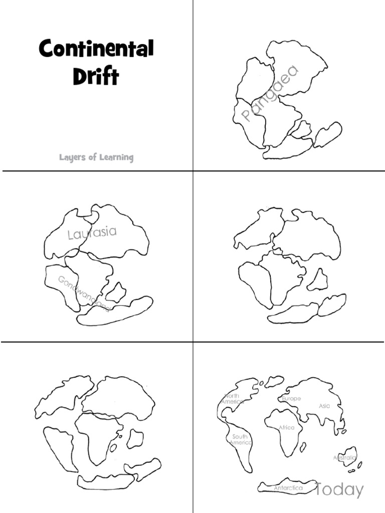 Continental-Drift Worksheets Map | PDF