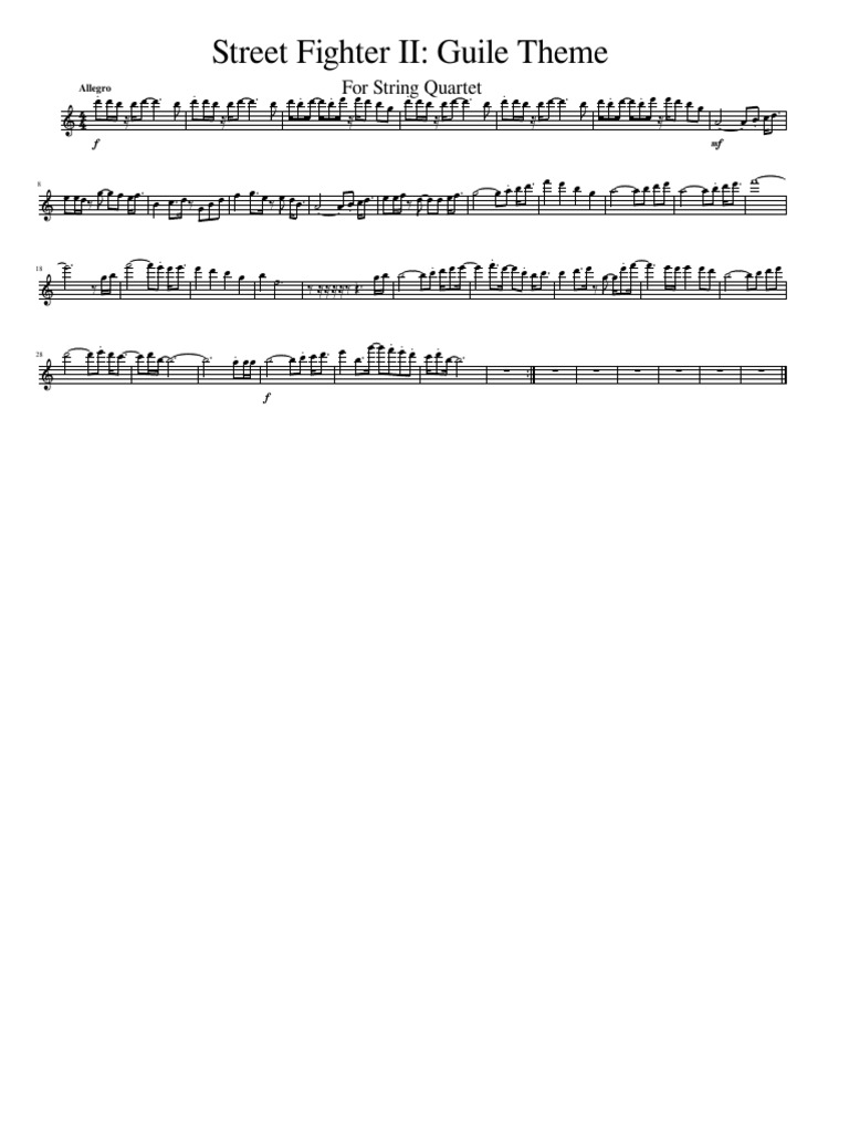 Guile Theme for String Quartet | PDF