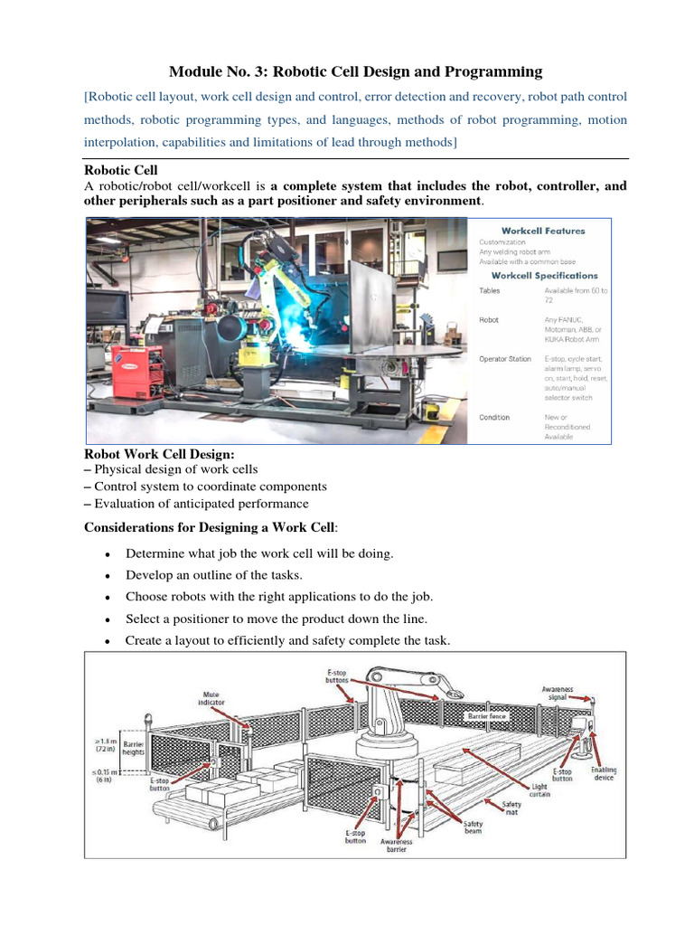 Module-3_Robotic cell design and programming_Robotics and Automation_22ETC151_251-1 | PDF ...