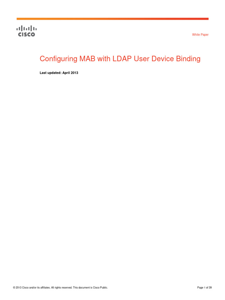 Configuring MAB With LDAP User Device Binding | PDF