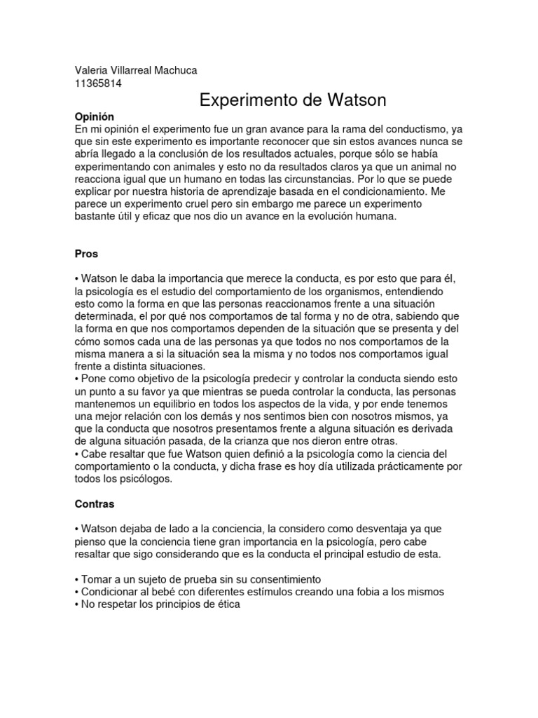 Experimento de Watson | PDF