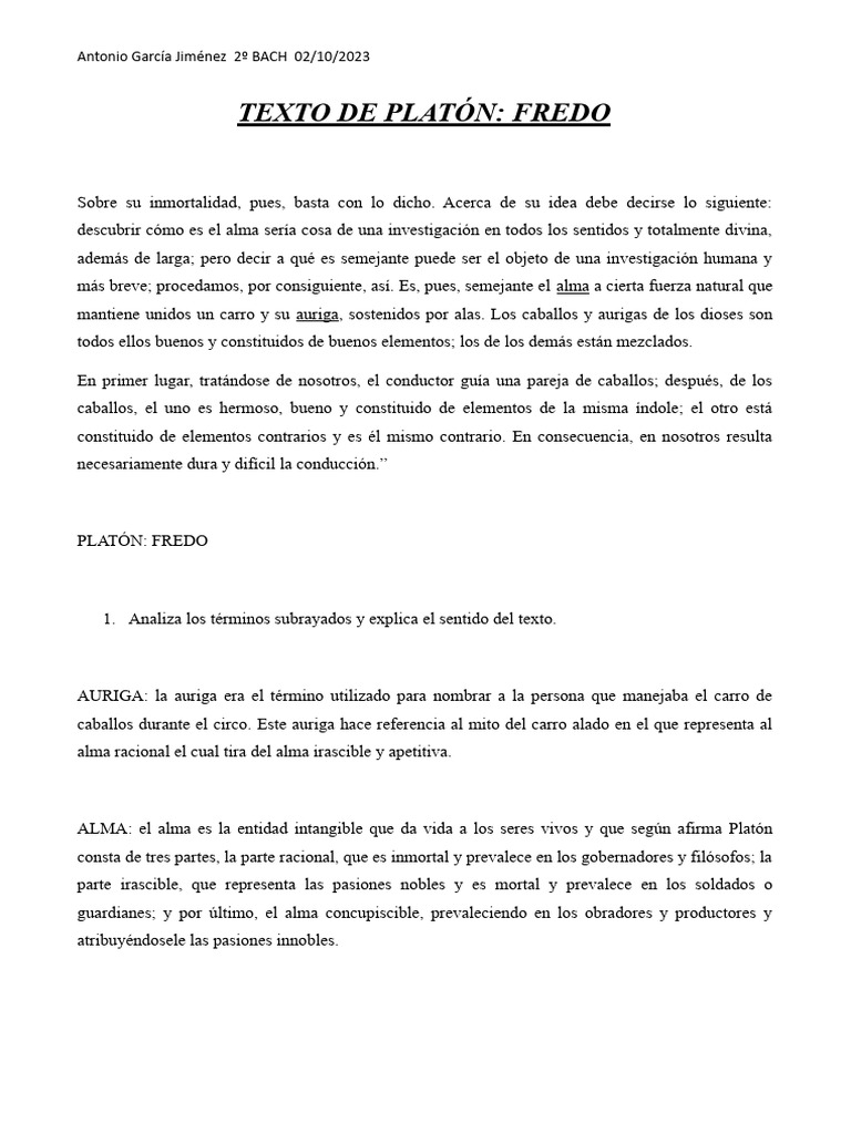 Texto de Fredo Platón | PDF