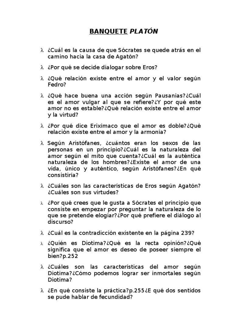 Banquete Platón | PDF