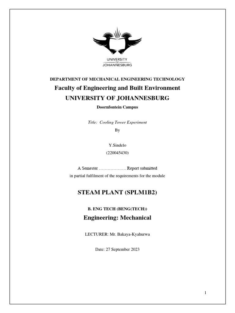 Cooling Tower Lab Experiment 3 | PDF
