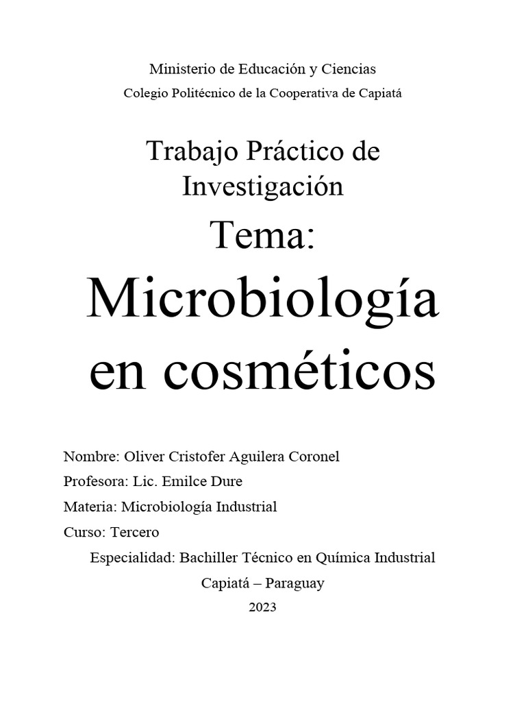 Microbiologia en Cosmeticos | PDF | Biología Celular) | Bacterias Gram ...