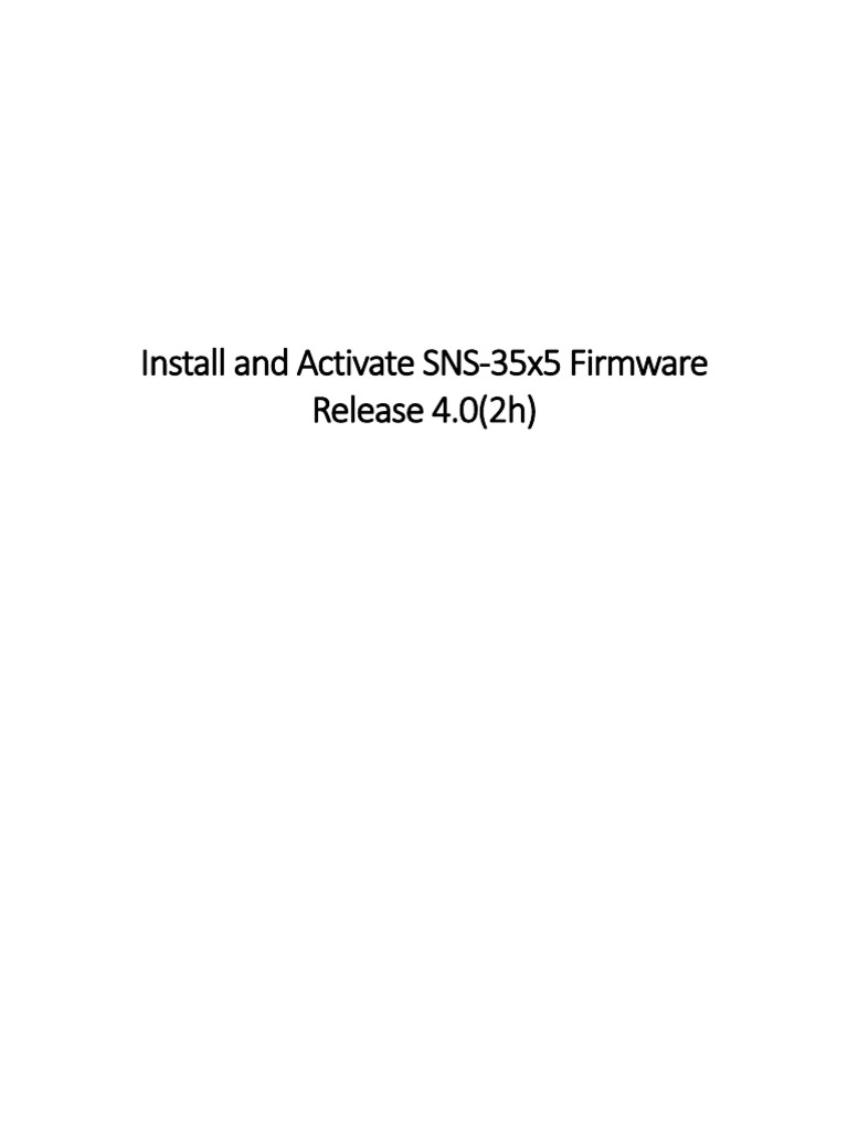 SNS-35x5 Firmware 4.0(2h) Upgrade Guide | PDF | Bios | Information ...