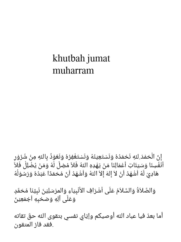 Khutbah Jumat Muharram | PDF | Kajian Bahasa Asing