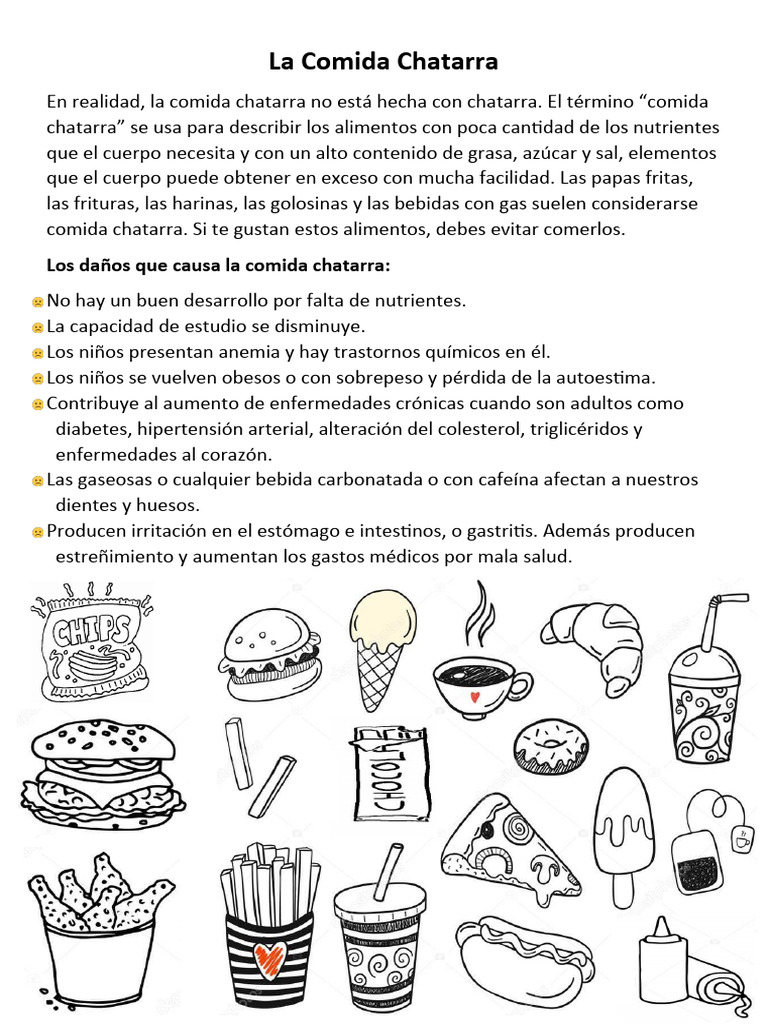 Texto La Comida Chatarra Concepto | PDF