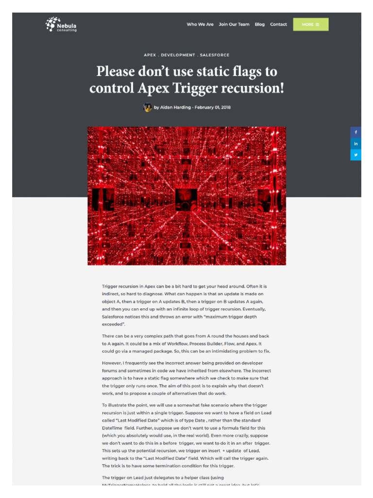 Dont Use Static Flags To Control Apex Trigger Recursion Pdf 