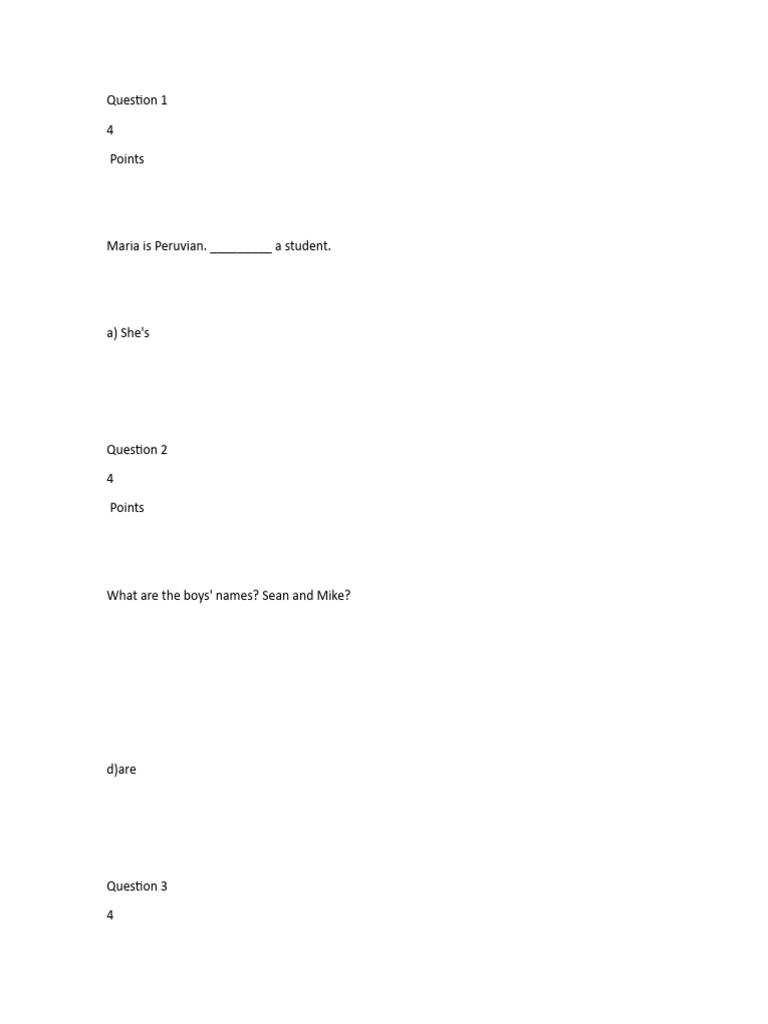 Ingles Questions 1 | PDF