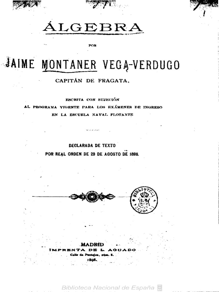 Algebra: Jaime ! - Ontantr Vegi - Verdugo | PDF