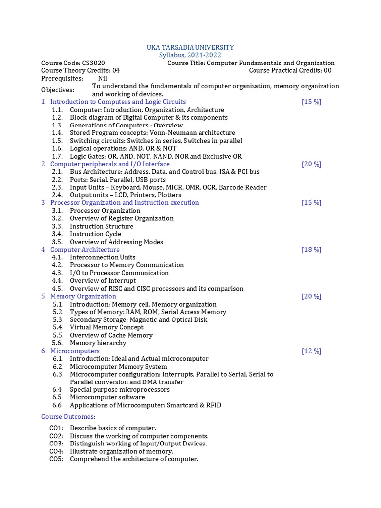App Utu Ac In Utuexmanagement Exammsters Syllabus 2021 22 Cs3020 Computer
