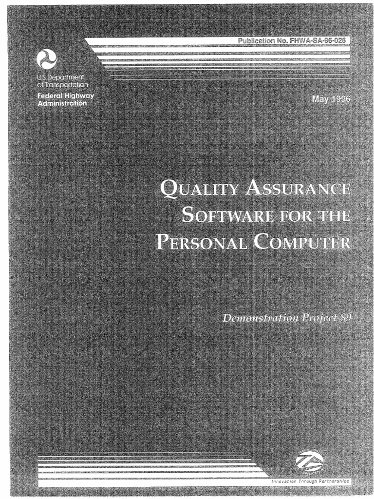 FHWA Weed 1996 - SA-96-026 Quality Assurance Software Personal Computer | PDF