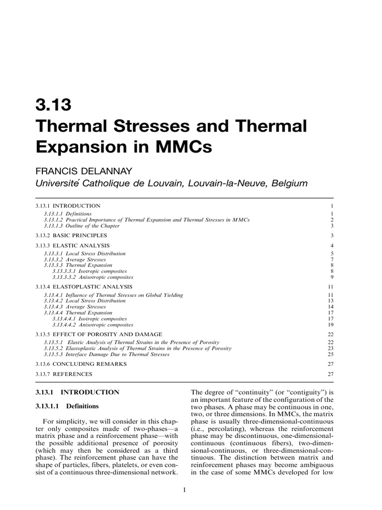 Thermal Stresses and Thermal Expansion in MMCs | PDF | Composite ...