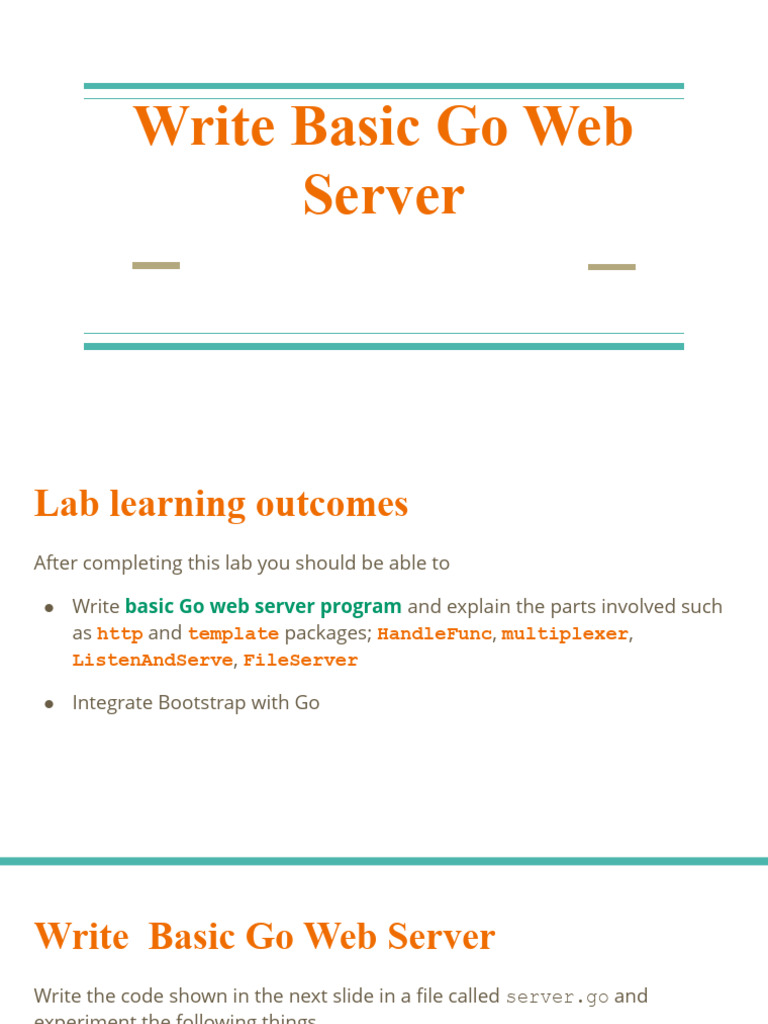 Lecture 02 Write Basic Go Web Server | PDF | Bootstrap (Front End Framework) | Networking