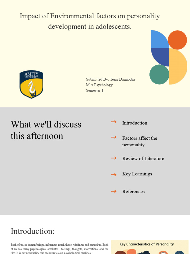 Impact of Environmental Factors On Personality Development in ...