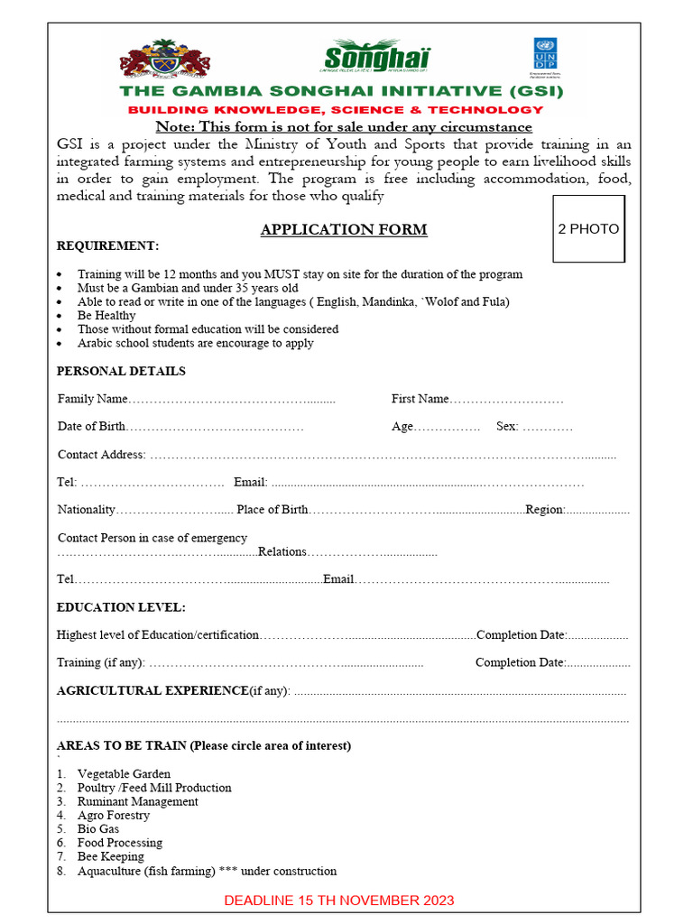 Application Form 2023 | PDF