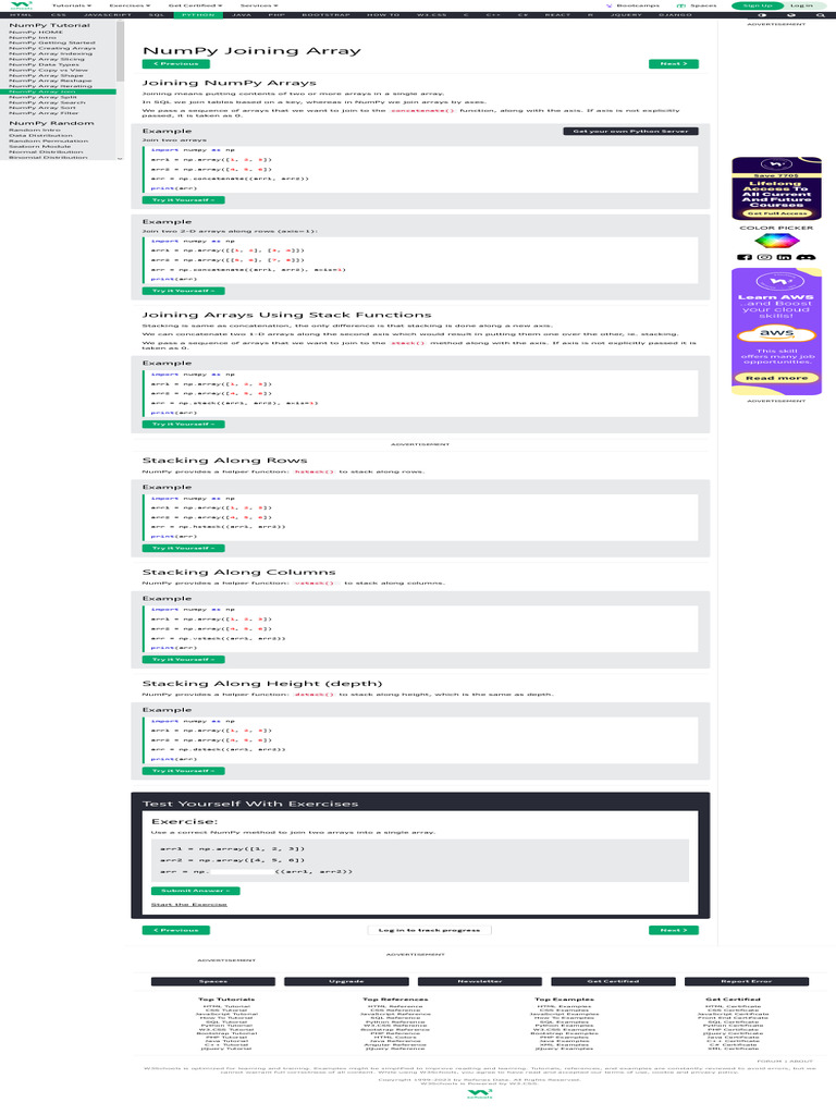Numpy Joining Array Pdf Java Script Bootstrap Front End Framework 7267