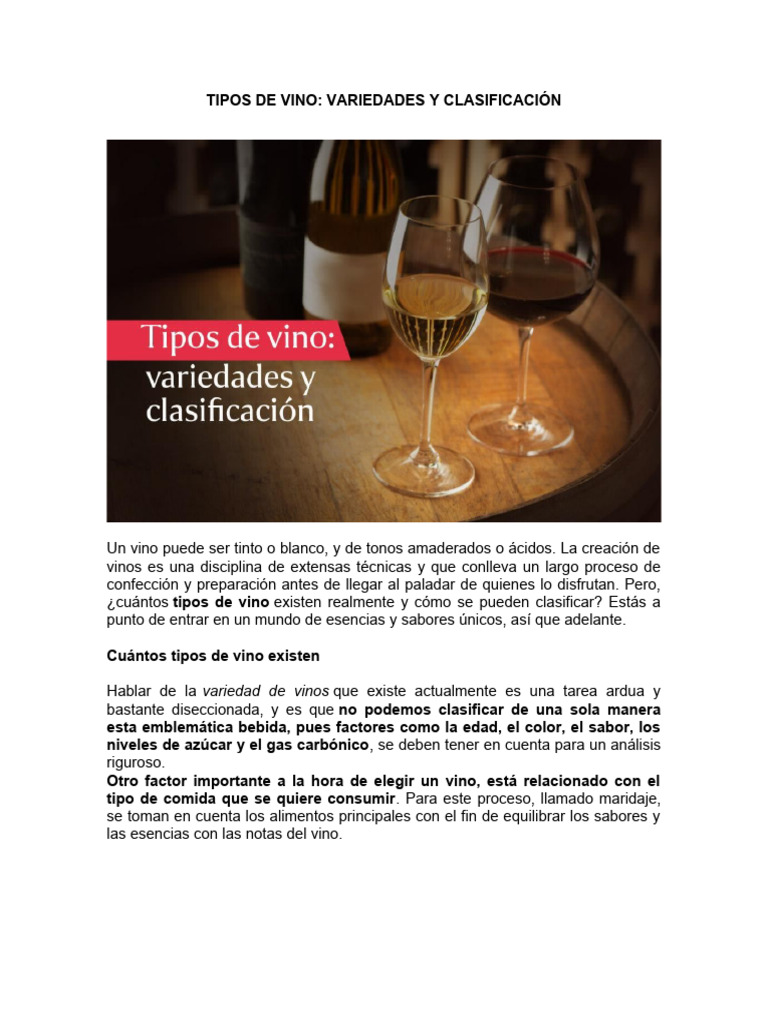 Tipos de Vino | PDF