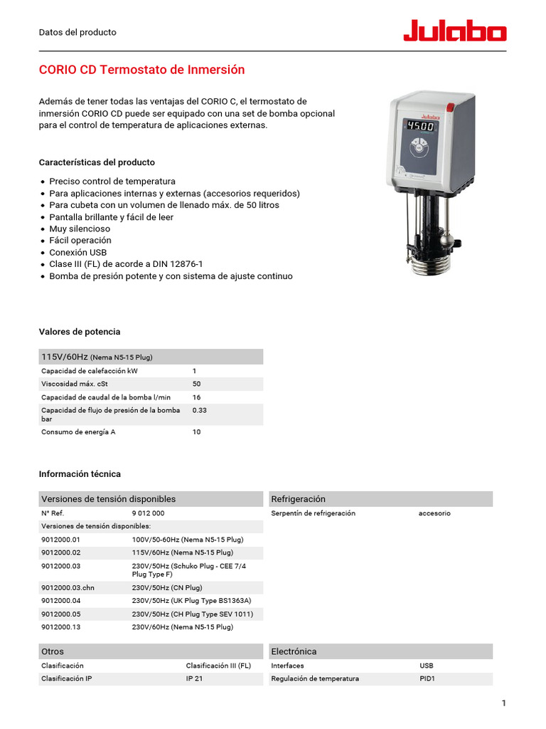 Julabo Corio CD 9012000 02 Es MX | PDF