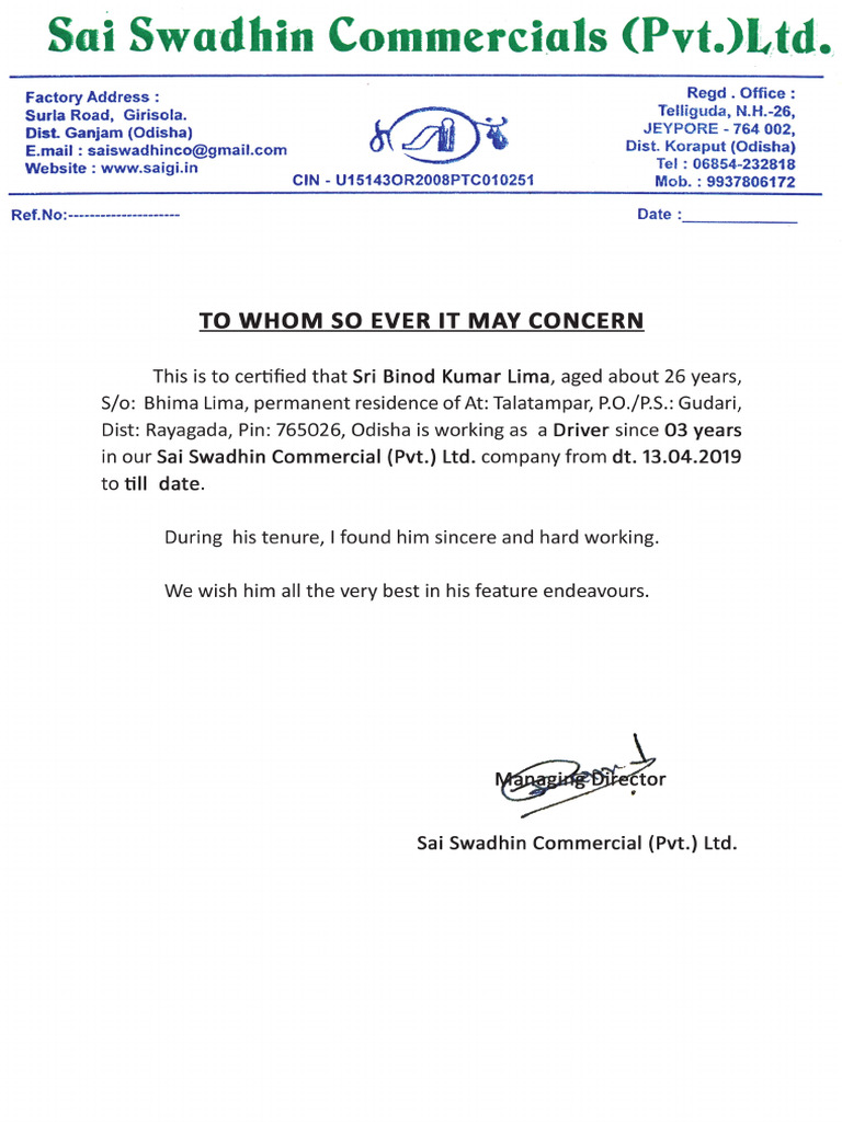 Experience Letter | PDF