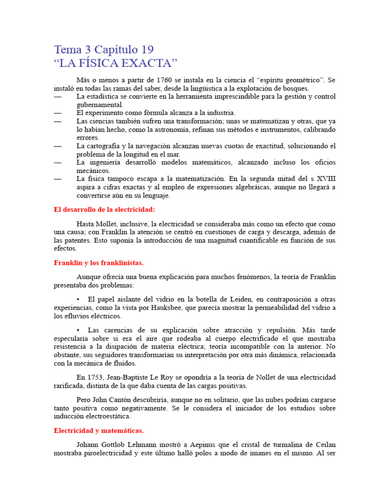 Tema 19.-Fisica Exacta-Preparado | PDF | Calor | Electricidad
