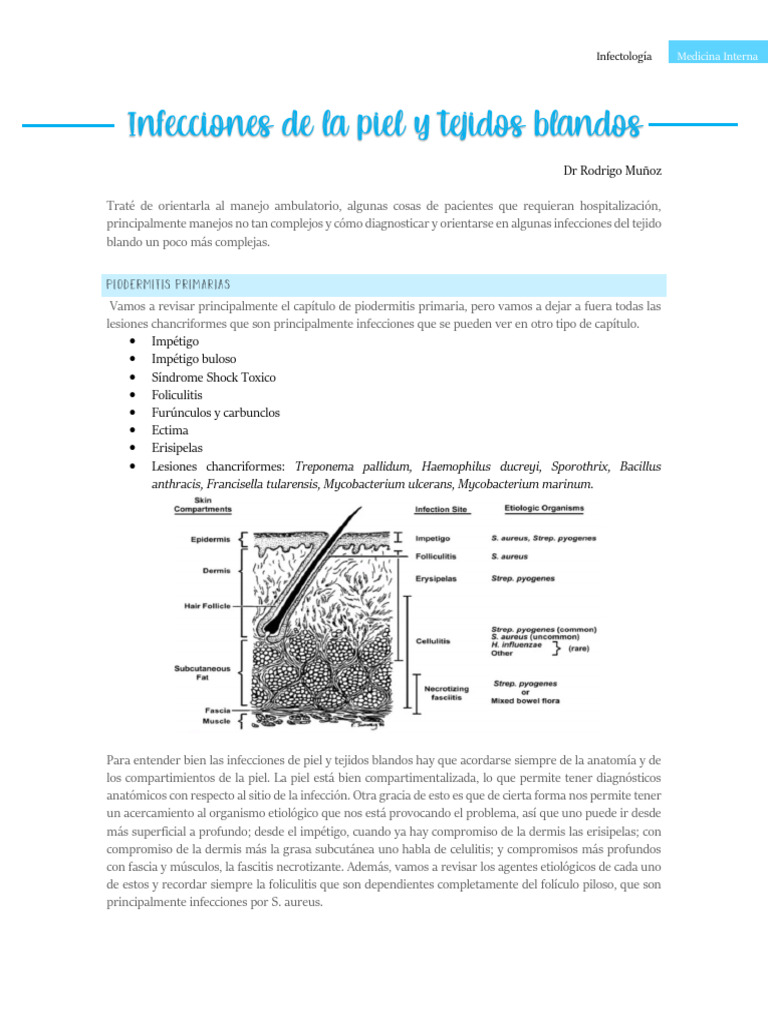 Infecciones de Piel y Tejidos Blandos Editado | PDF