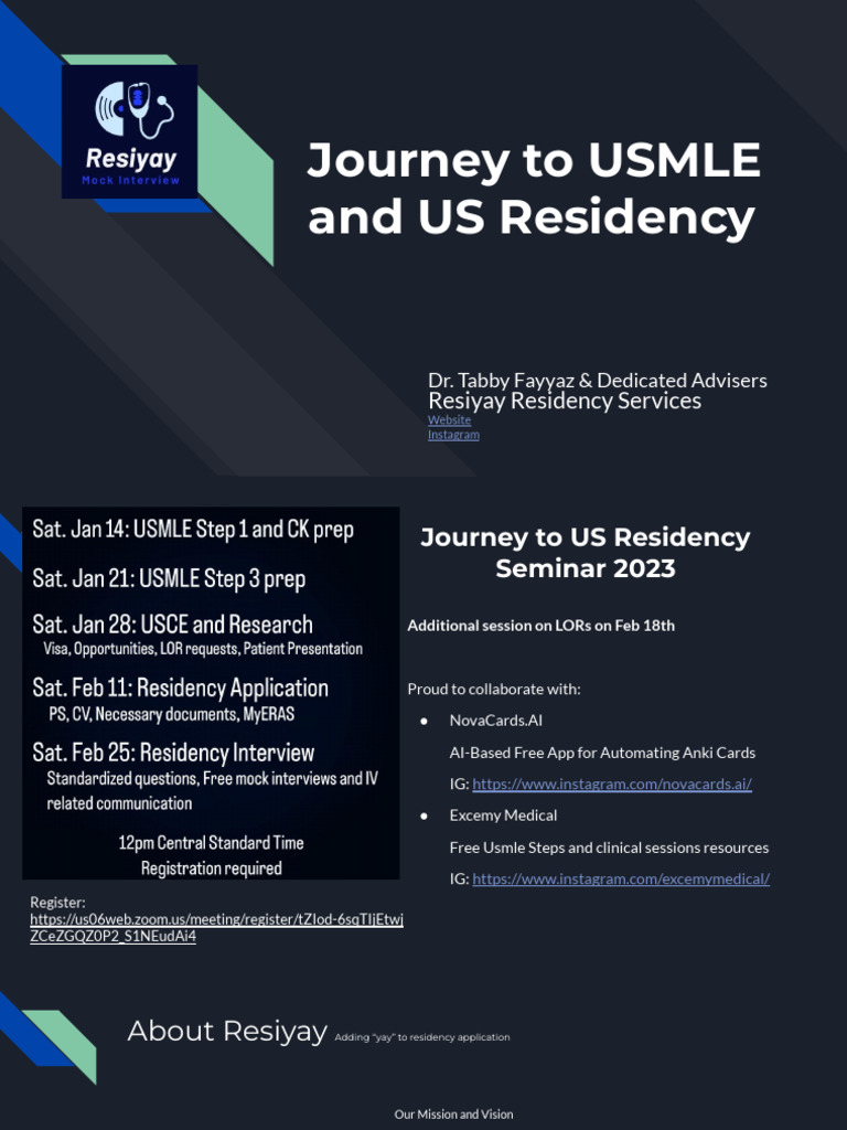 Journey To USMLE and US Residency | PDF | Residency (Medicine) | Linked In