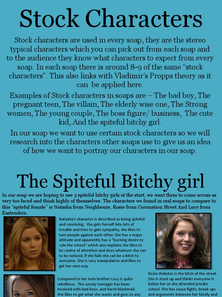 Stock Characters in Modern Soap Operas | PDF | Soap Opera | Leisure