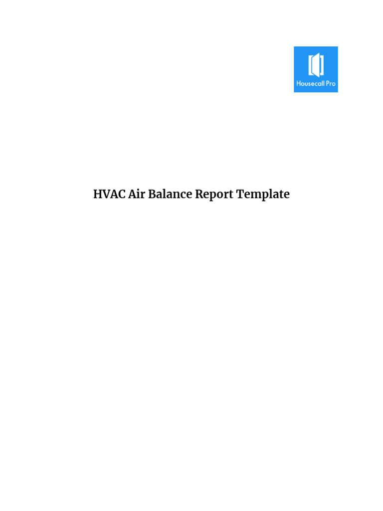 HVAC Air Balance Report Template | PDF | Engineering Thermodynamics ...