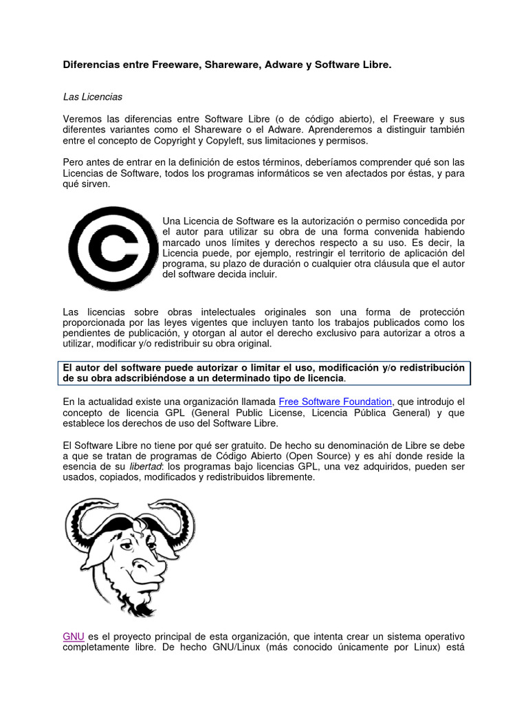 Freeware - Shareware - Adware y Software Libre | PDF | Informática