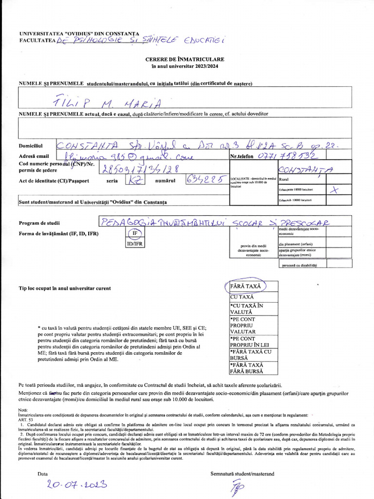Dosar 54024 Contract Student | PDF