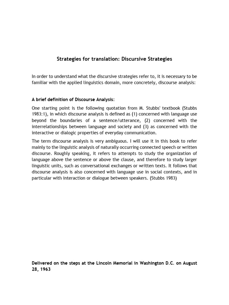 Discourse Strategies in Translation | PDF | Social Science