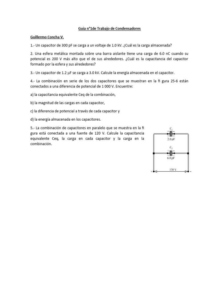 Ejercicios de Condensadores | PDF