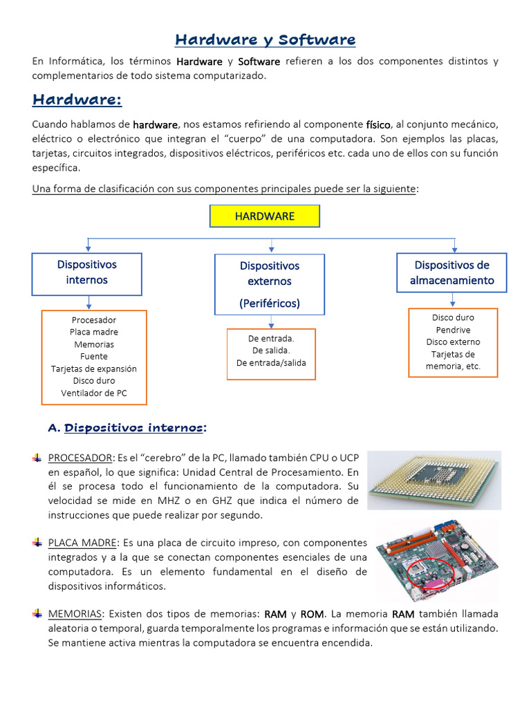 Hardware y Software: Guía Completa | PDF | Hardware de la computadora ...