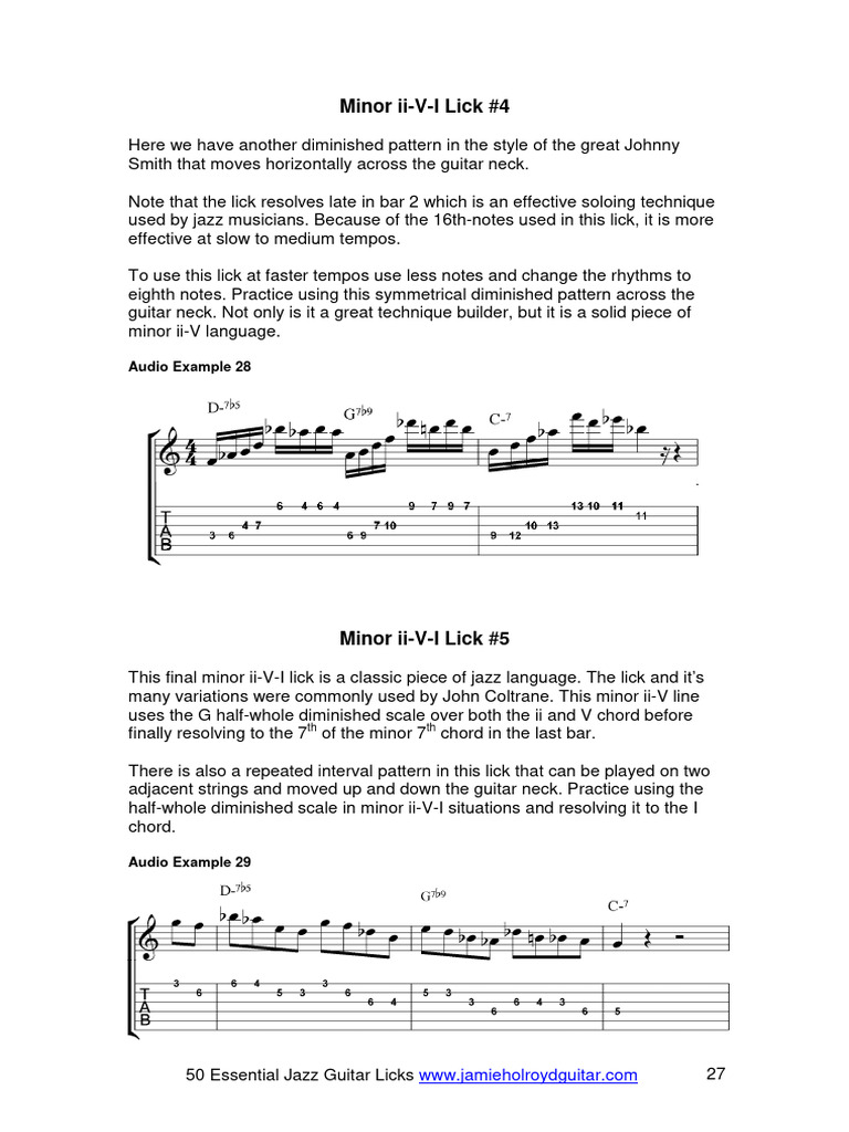 50 Essential Jazz Guitar Licks Sample Compress | PDF