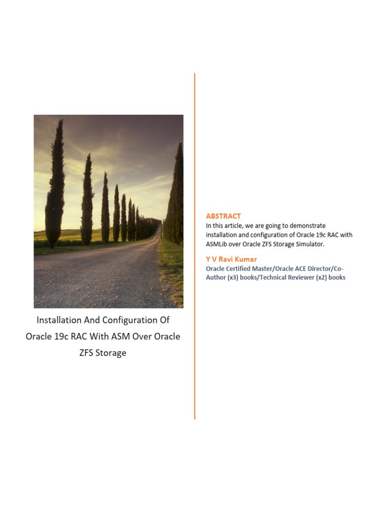 Installation And Configuration Of Oracle 19c Rac With Asm Over Oracle Zfs Storage Pdf Dos 
