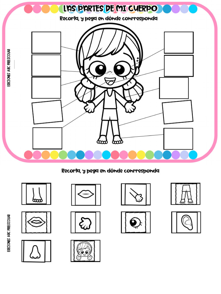 Hoja de Trabajo Las Partes de Mi Cuerpo | PDF